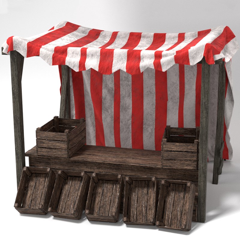 Medieval market stall crates 3D model - TurboSquid 1420769