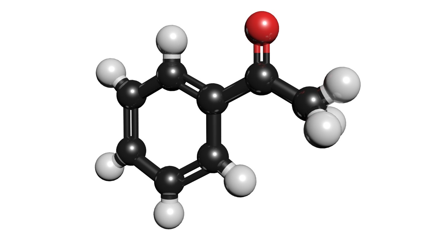 3D c8h8o molecule acetophenone - TurboSquid 1420794