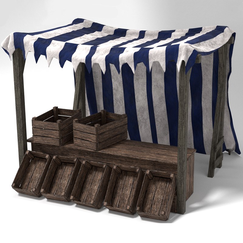 Medieval market stall crates 3D model - TurboSquid 1420920