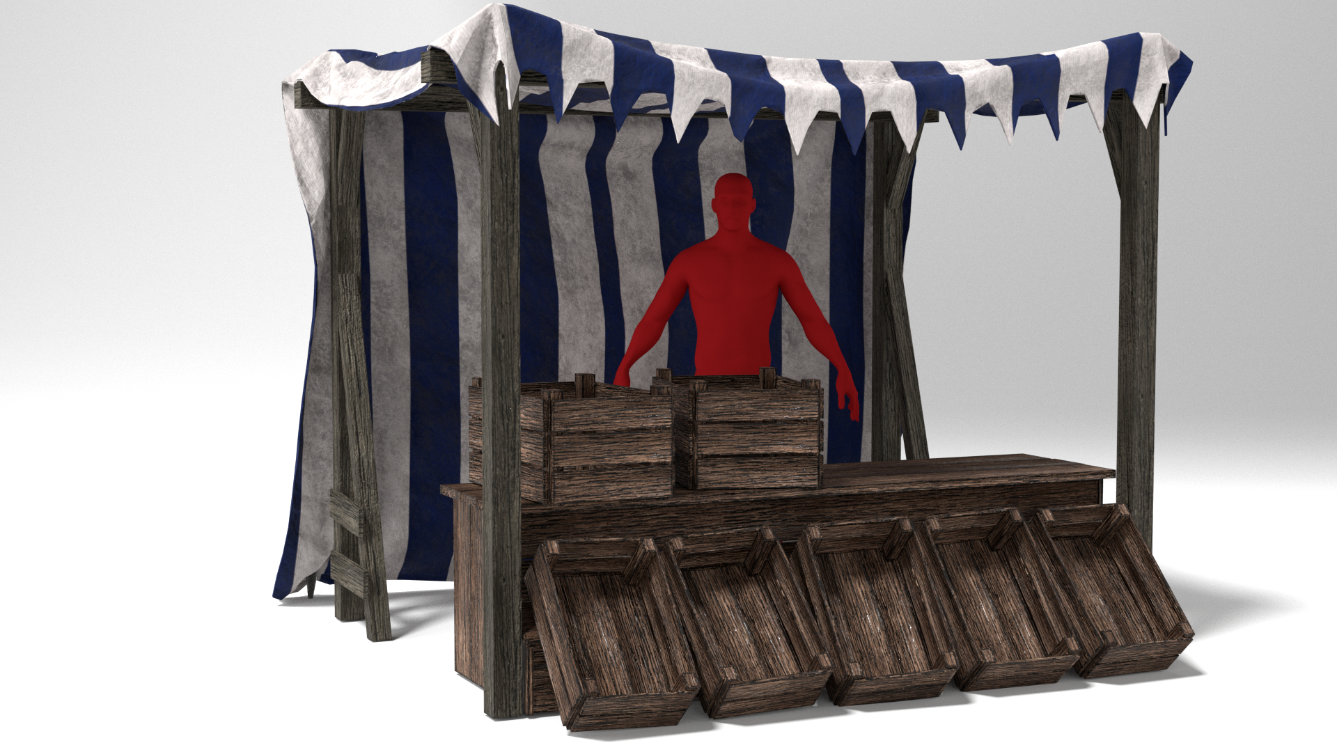 Medieval market stall crates 3D model - TurboSquid 1420920