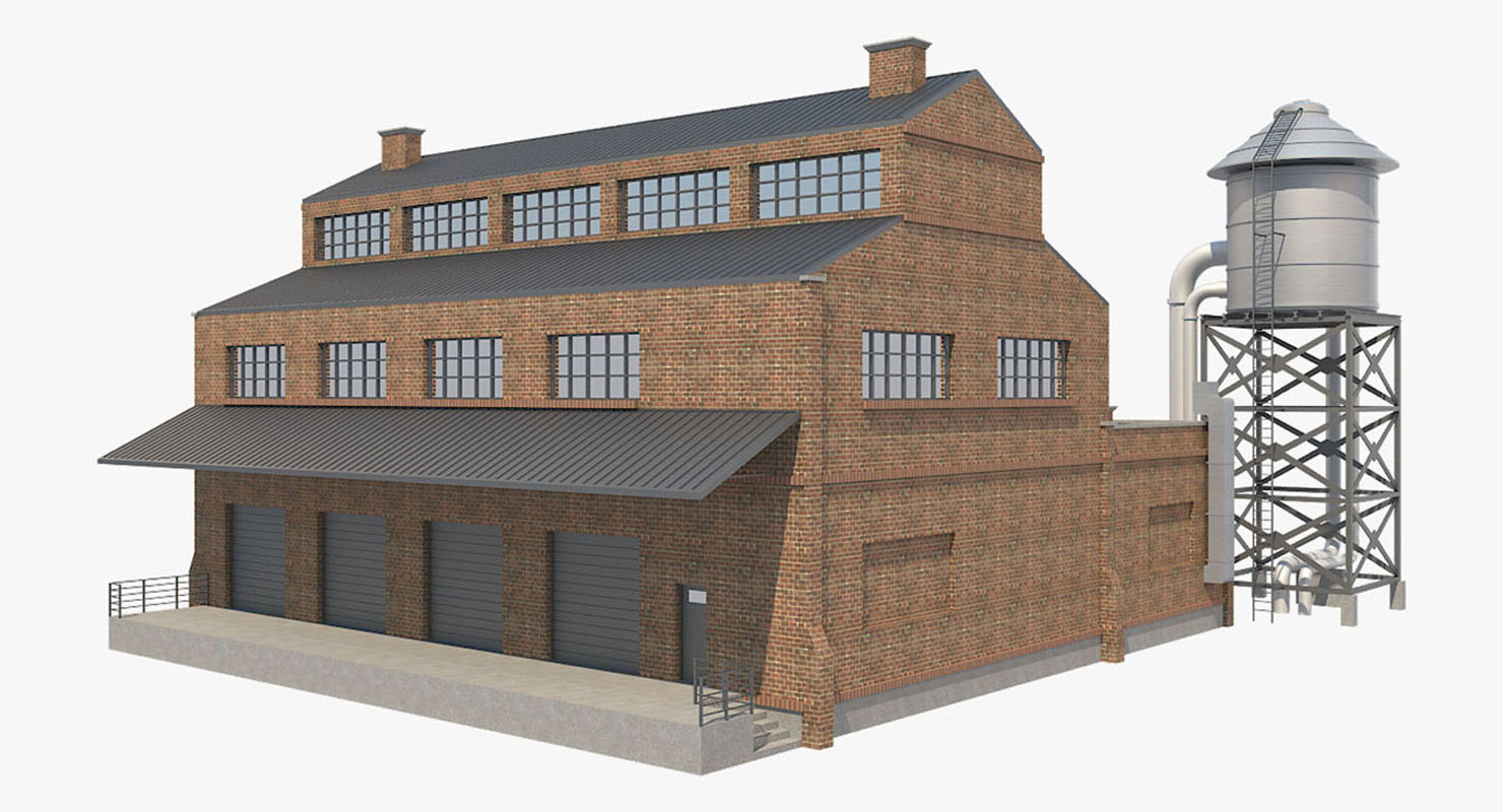 Factory building 3D model - TurboSquid 1254695