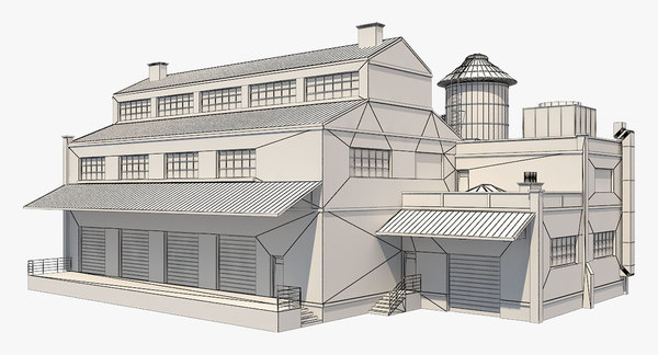 Factory building 3D model - TurboSquid 1254909