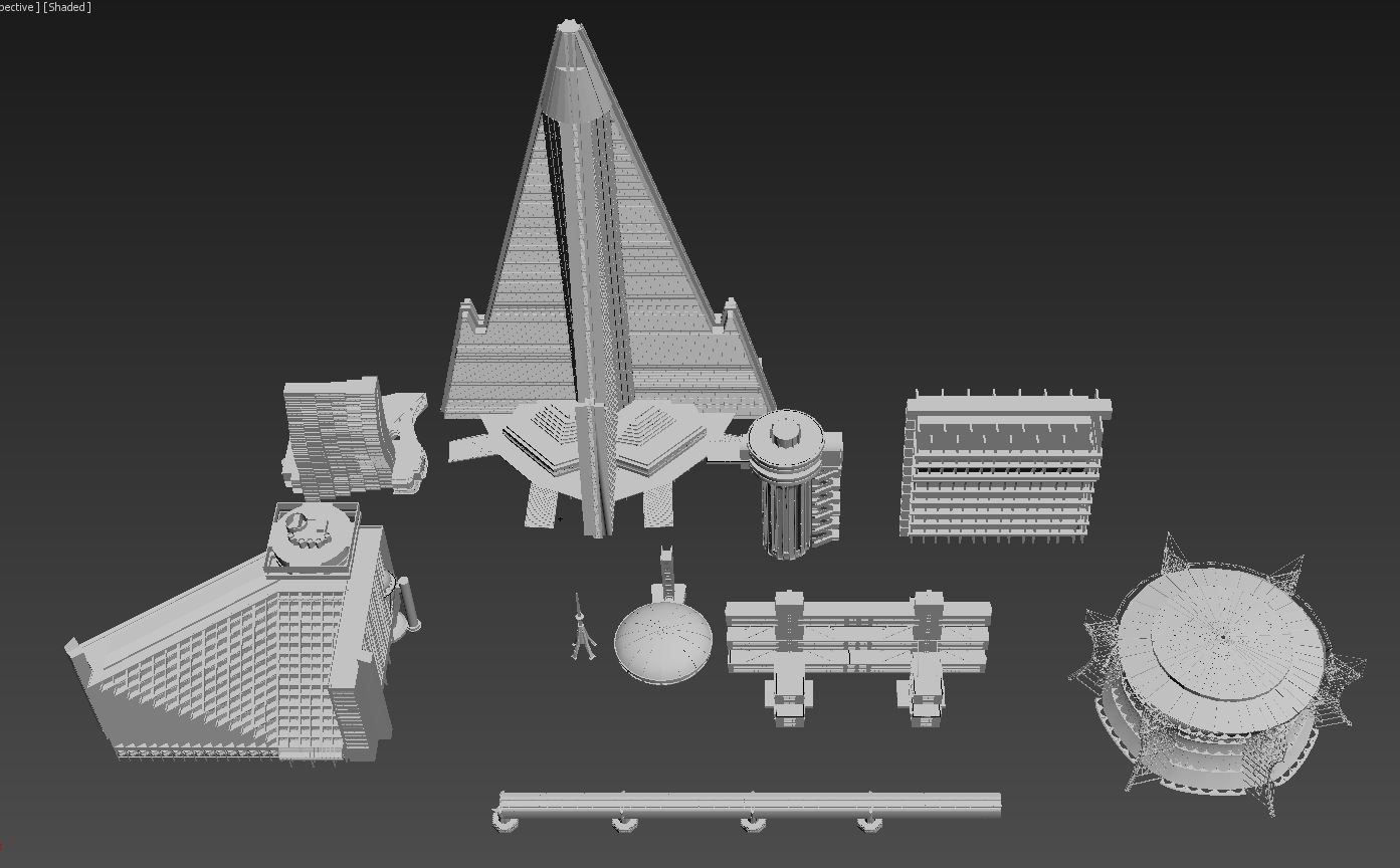 3D brutalist architecture - TurboSquid 1421376