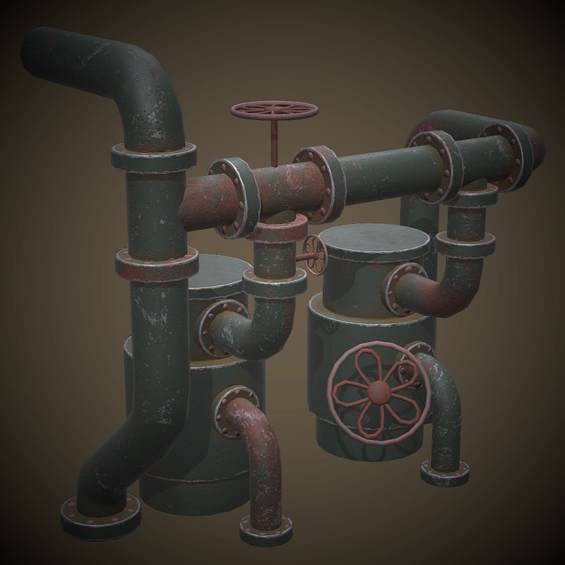 3D old pipes model - TurboSquid 1421708