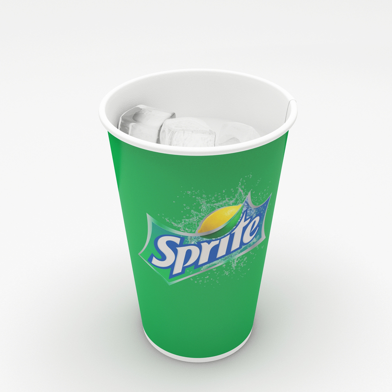 3d Sprite Paper Soda Cup Turbosquid 1421835