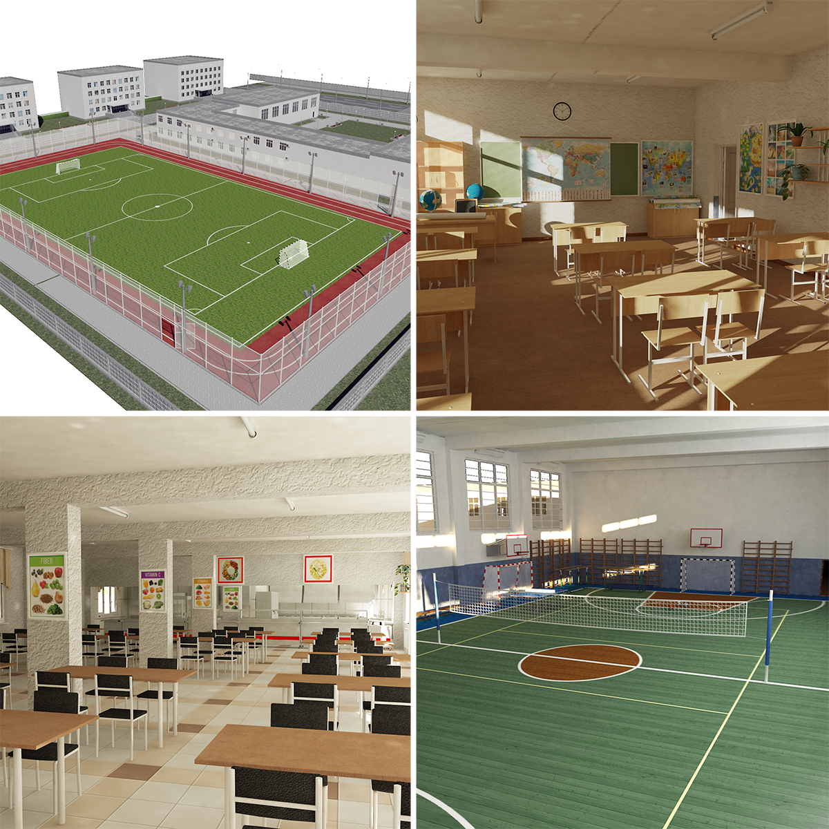 3D school interiors model - TurboSquid 1422005