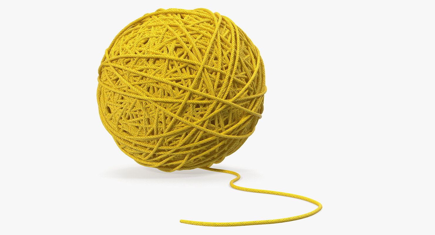 3D yellow thread ball - TurboSquid 1422370