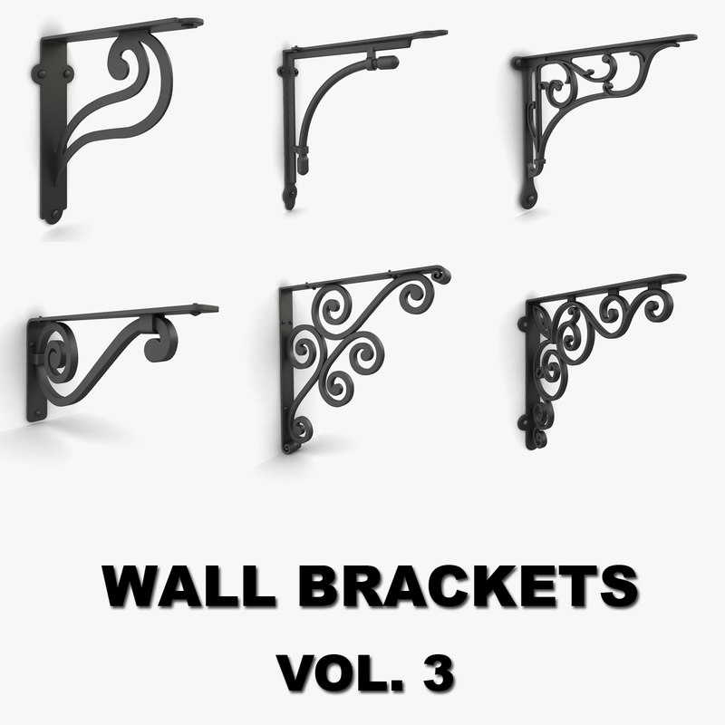 Wall brackets vol 3 3D model - TurboSquid 1422184