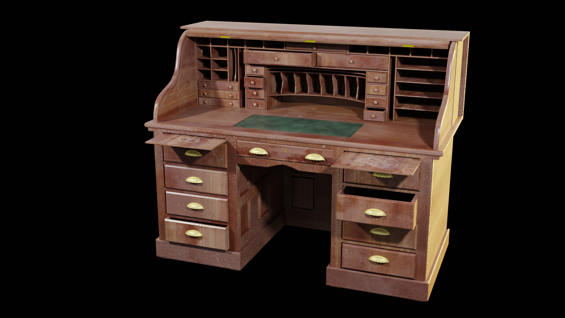Scroll desk 3D model - TurboSquid 1422319