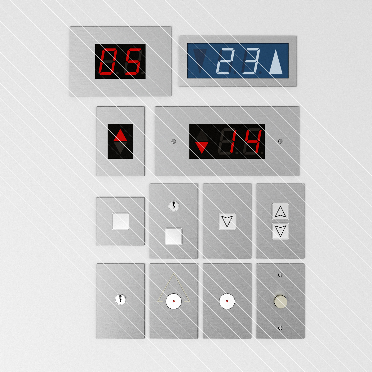 Elevator panels 3D - TurboSquid 1326936