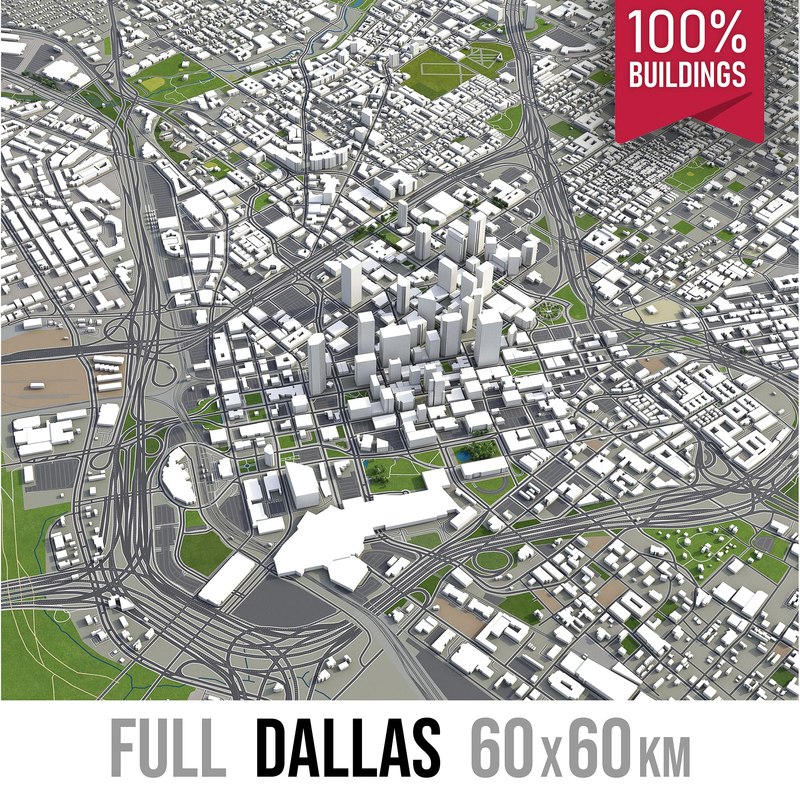 3D dallas city town model - TurboSquid 1334282