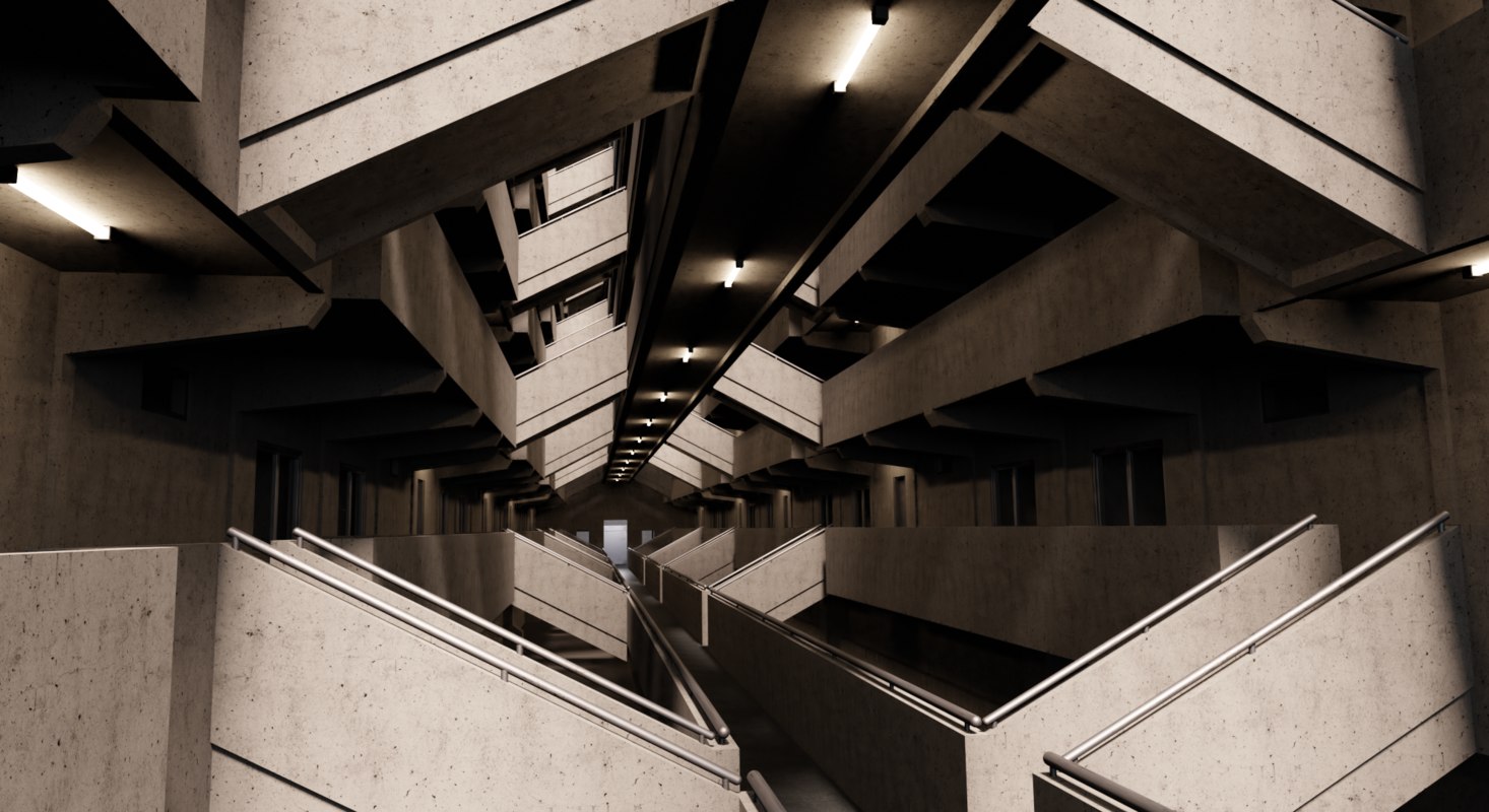 3D brutalist architecture building model - TurboSquid 1422820