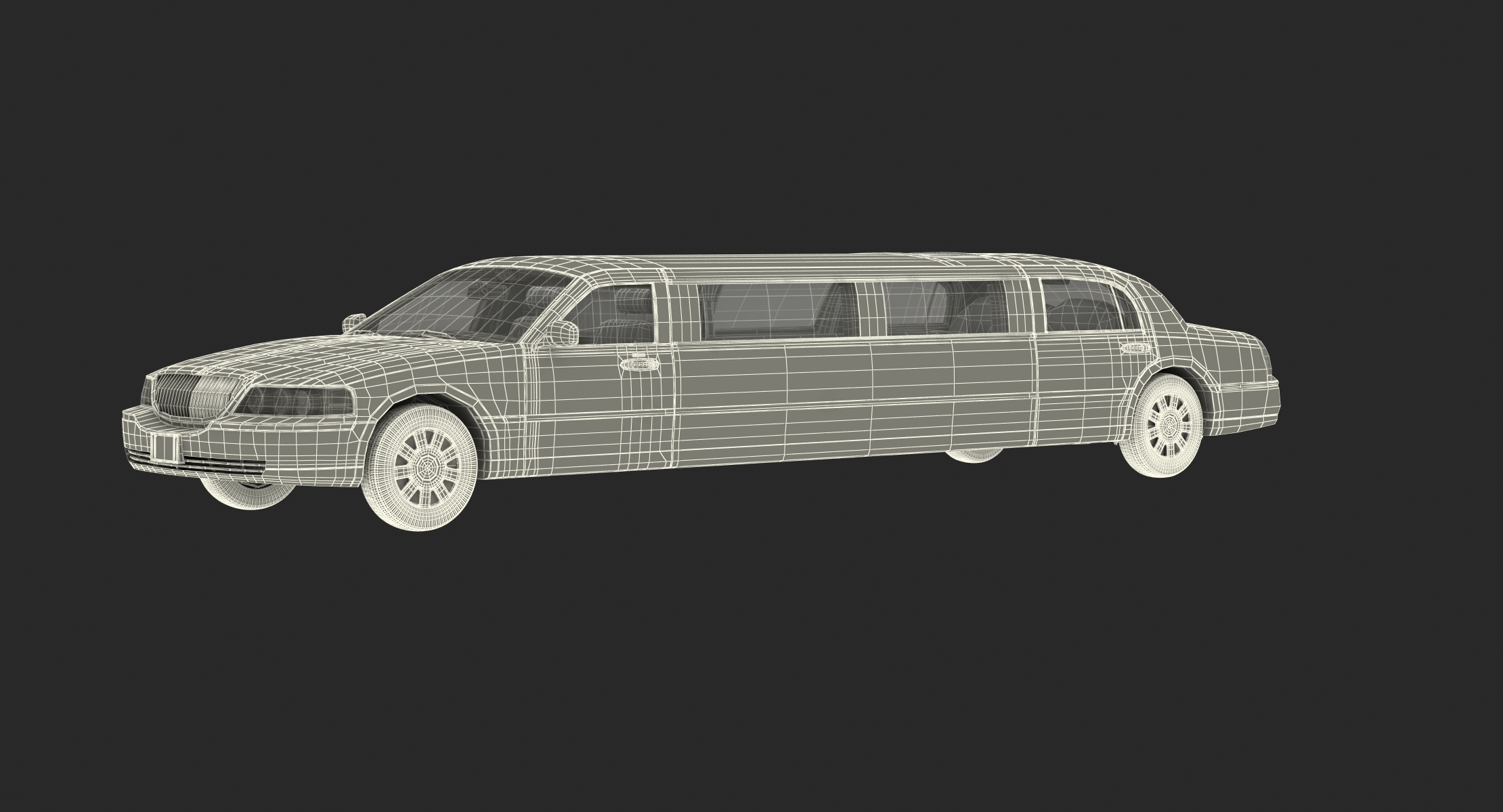 3D model white limousine generic simple - TurboSquid 1422836