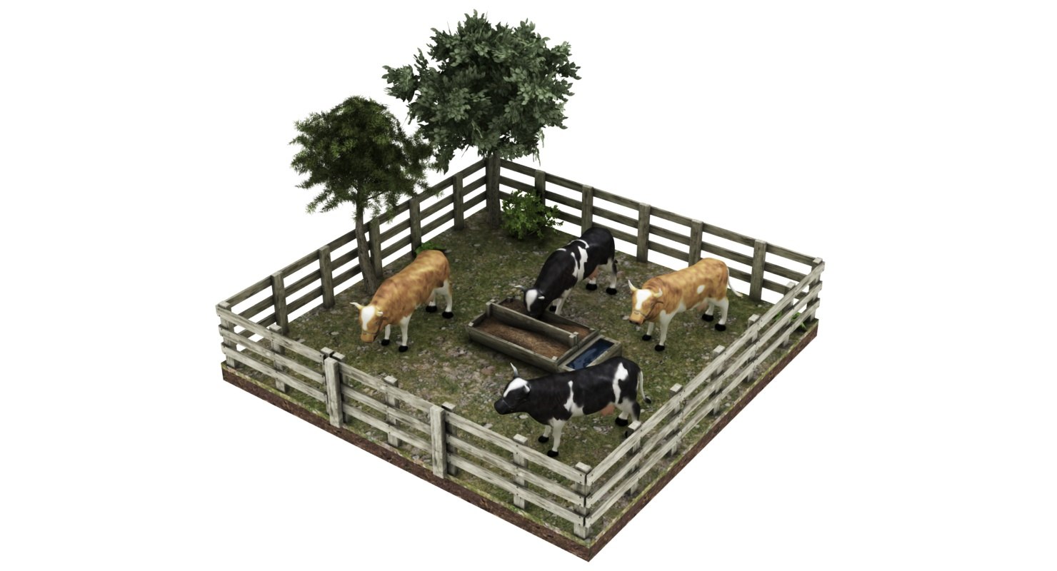 Cow farm 3D model - TurboSquid 1422761