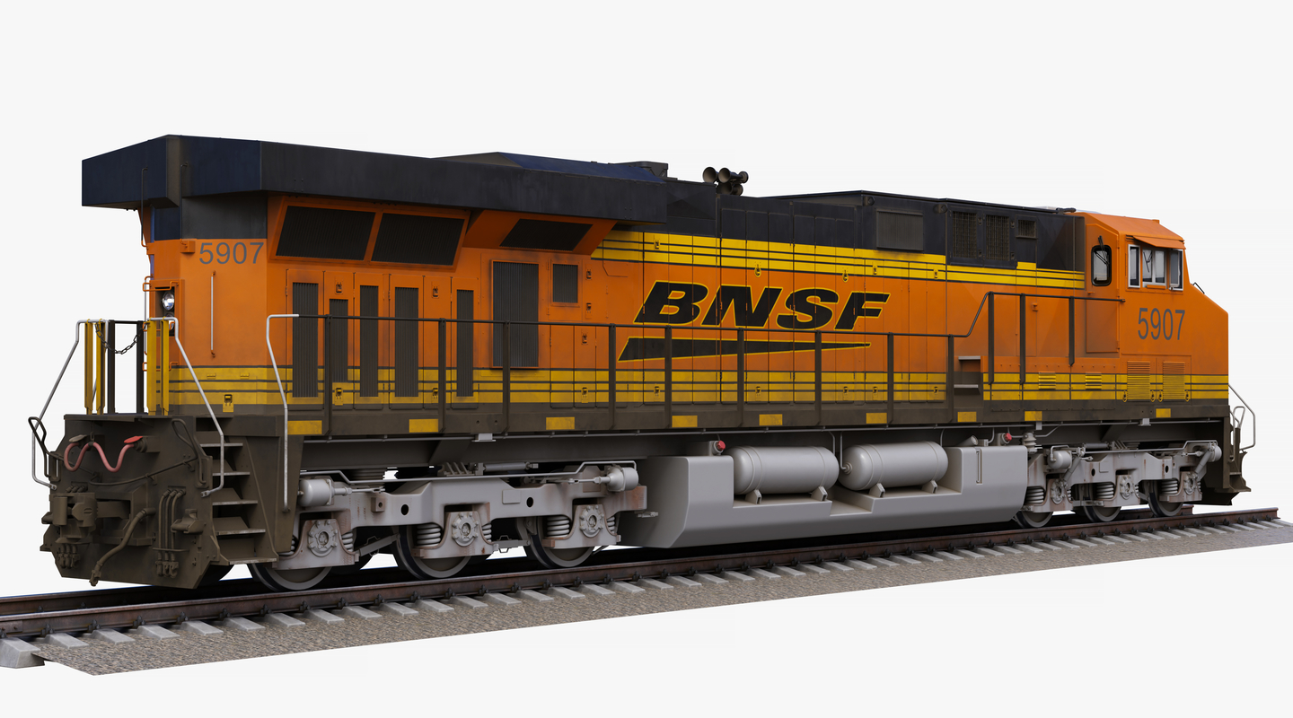 3D модель GE ES44AC Локомотив BNSF v2 - TurboSquid 1509878