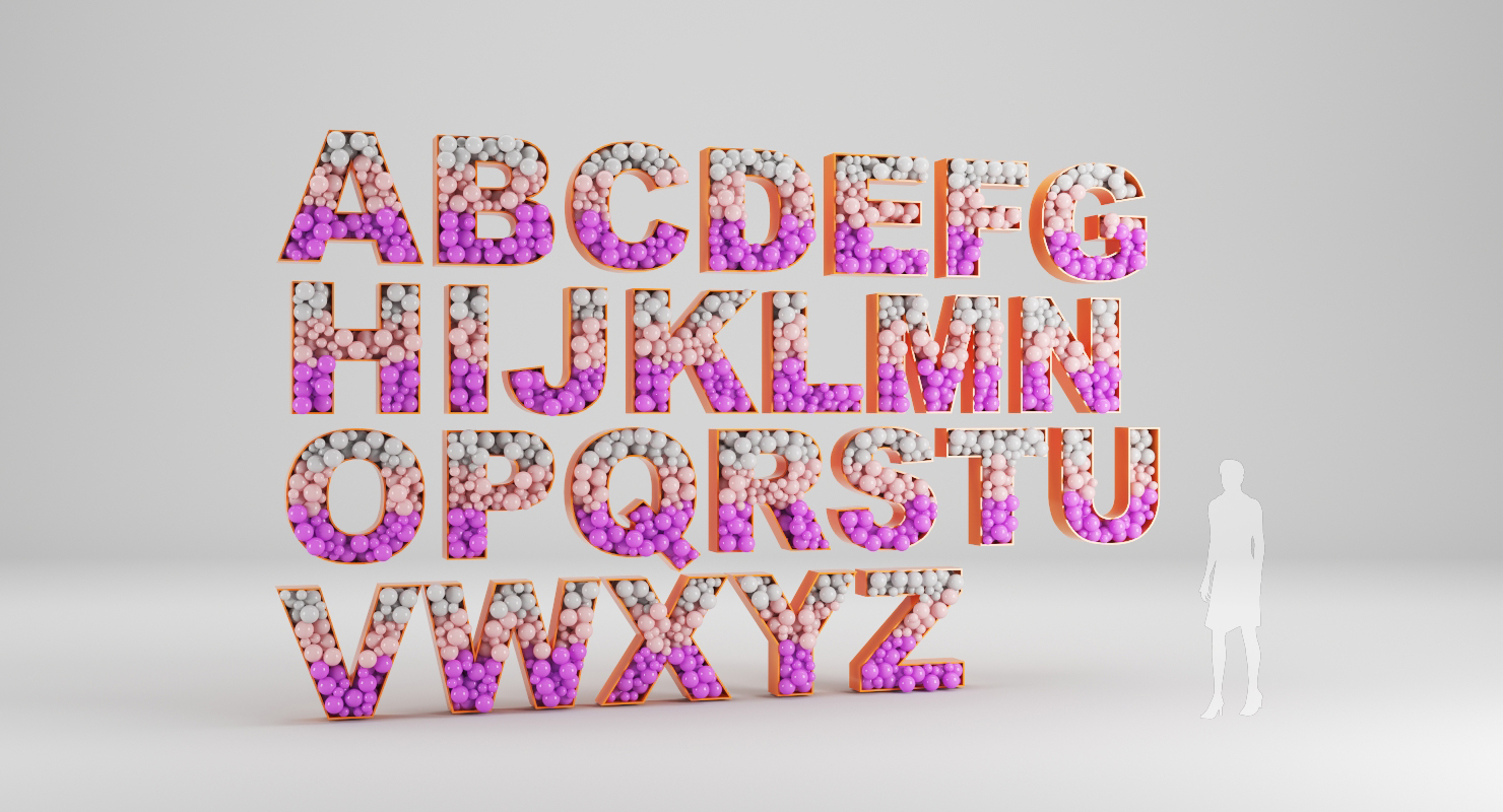 3D sphere alphabet model - TurboSquid 1422853