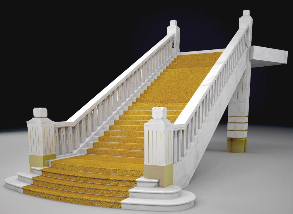 3D model stairs staircase architecture - TurboSquid 1423321