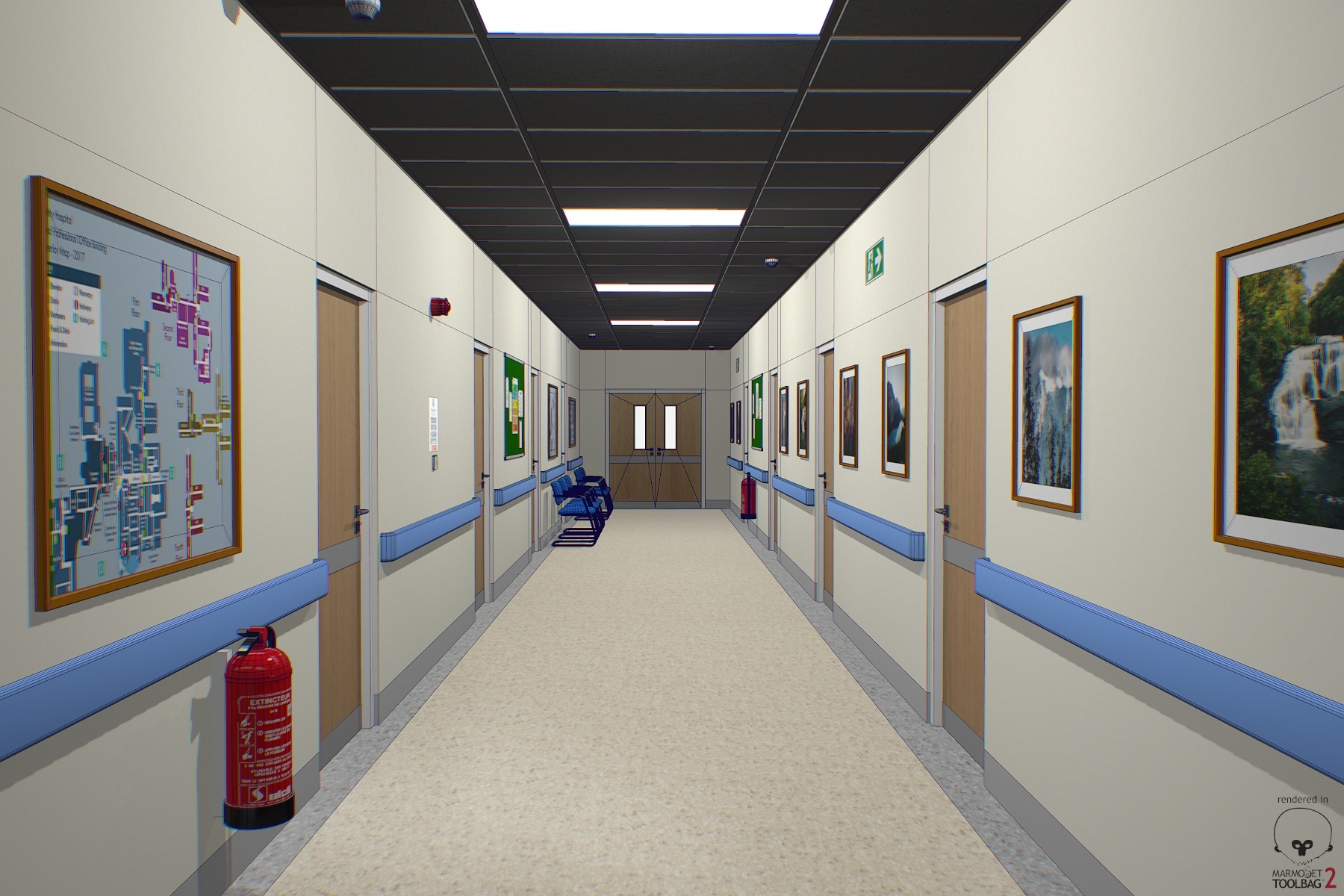 3D hospital hall model - TurboSquid 1423297