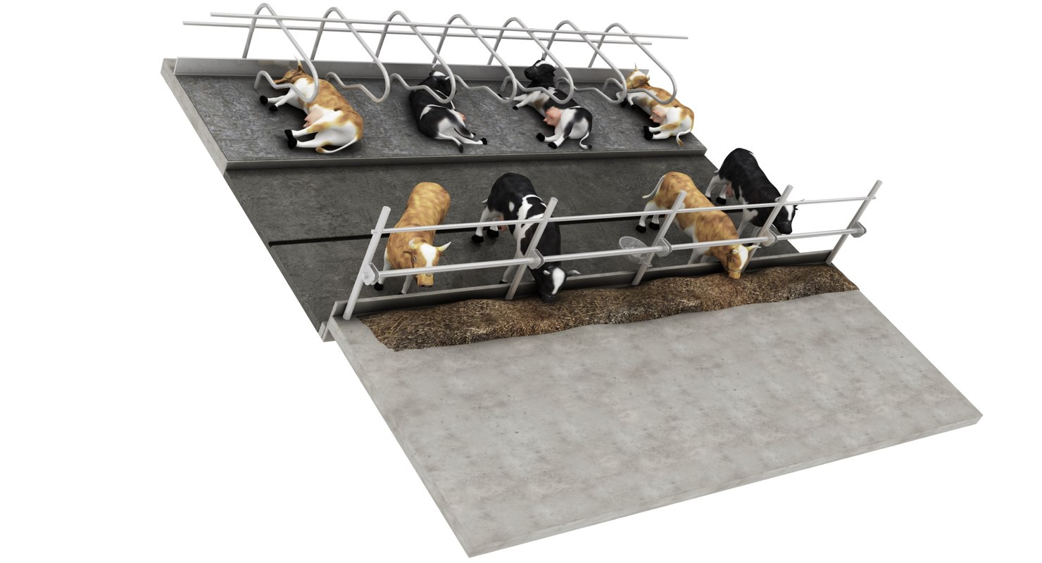 Cow farm block 3D model - TurboSquid 1423429