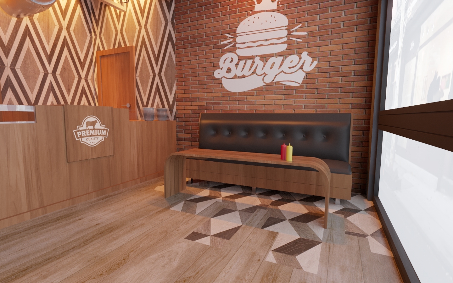 3D scene burger cafeteria style model - TurboSquid 1423738