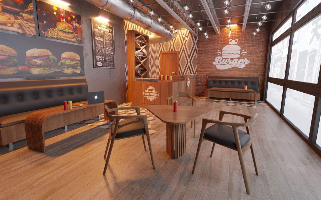 3D scene burger cafeteria style model - TurboSquid 1423738