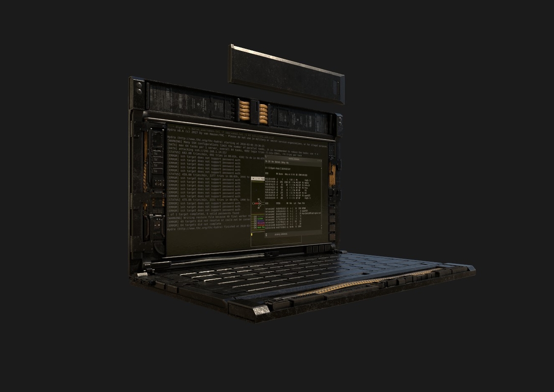 Hacker laptop sci-fi 3D model - TurboSquid 1424157