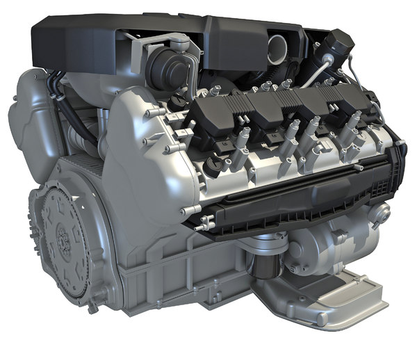 3d model audi s8 tfsi v8 engine
