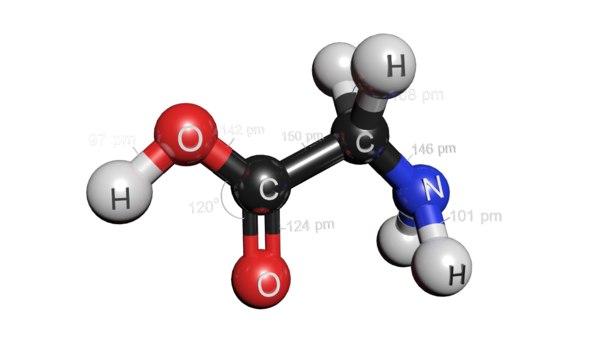 3D model c2h5no2 molecule glycine - TurboSquid 1424765