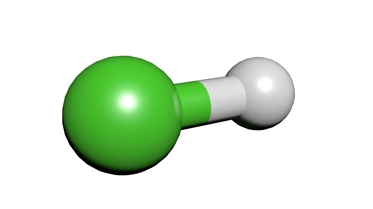 Hcl molecule hydrochloric acid 3D model - TurboSquid 1424824