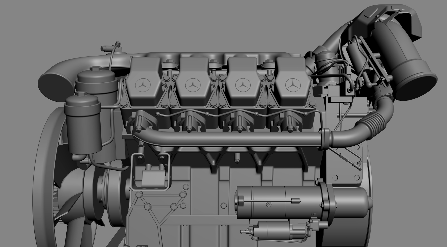 modelo 3d Motor Diesel Mercedes-Benz OM502LA OM502 - TurboSquid 1425005