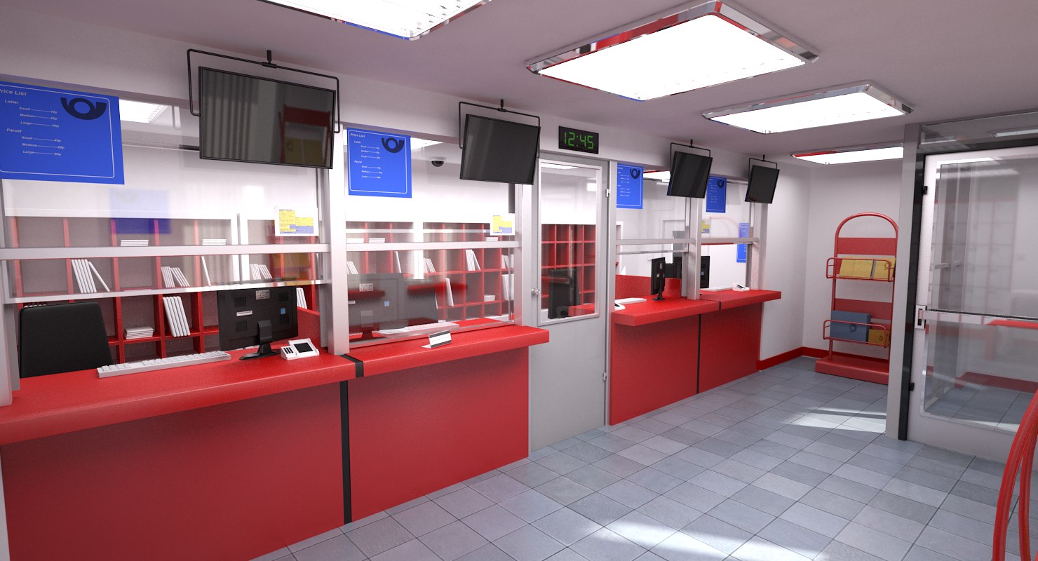 Post office interior 3D model - TurboSquid 1424991