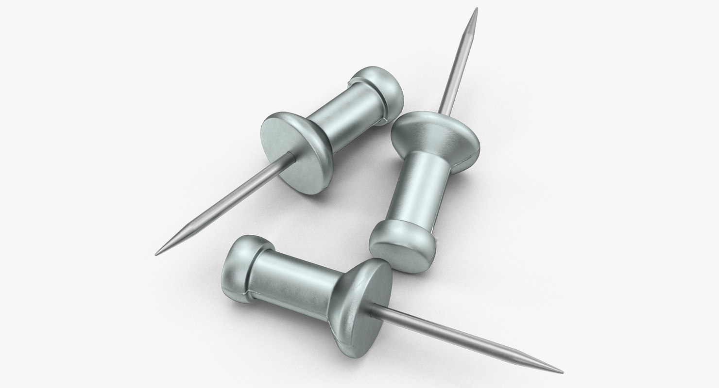 Metallic push pins 3D model - TurboSquid 1425076