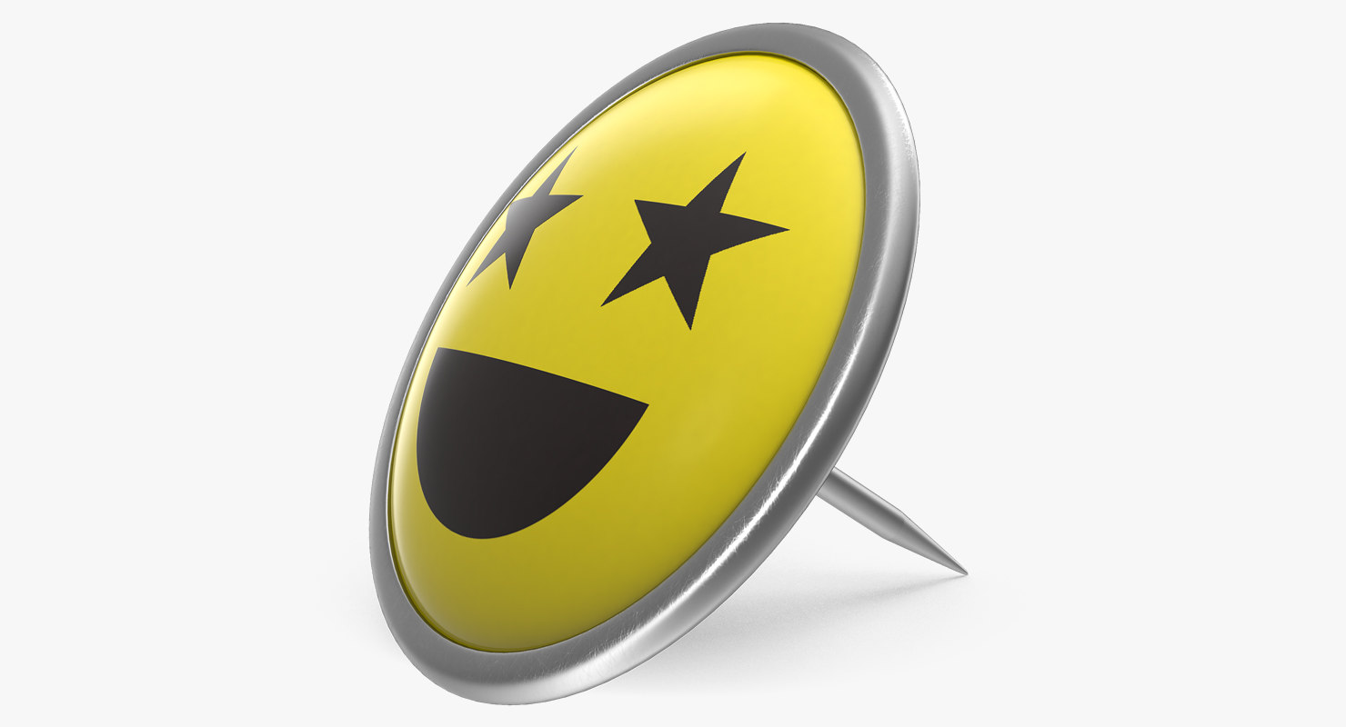 Smiley push pin 3D model - TurboSquid 1425080