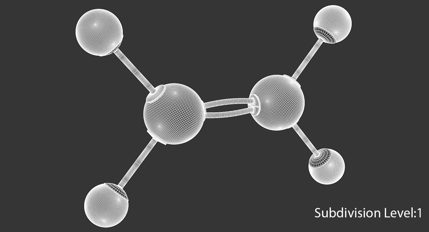 Ethylene molecule 3D model - TurboSquid 1425086
