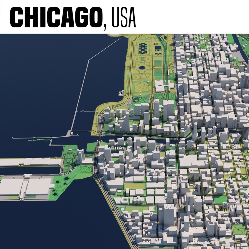 3D model city chicago - TurboSquid 1425271