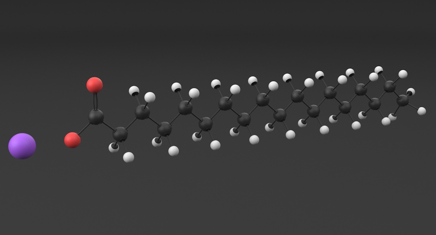 Sodium stearate molecule 3D model - TurboSquid 1425472