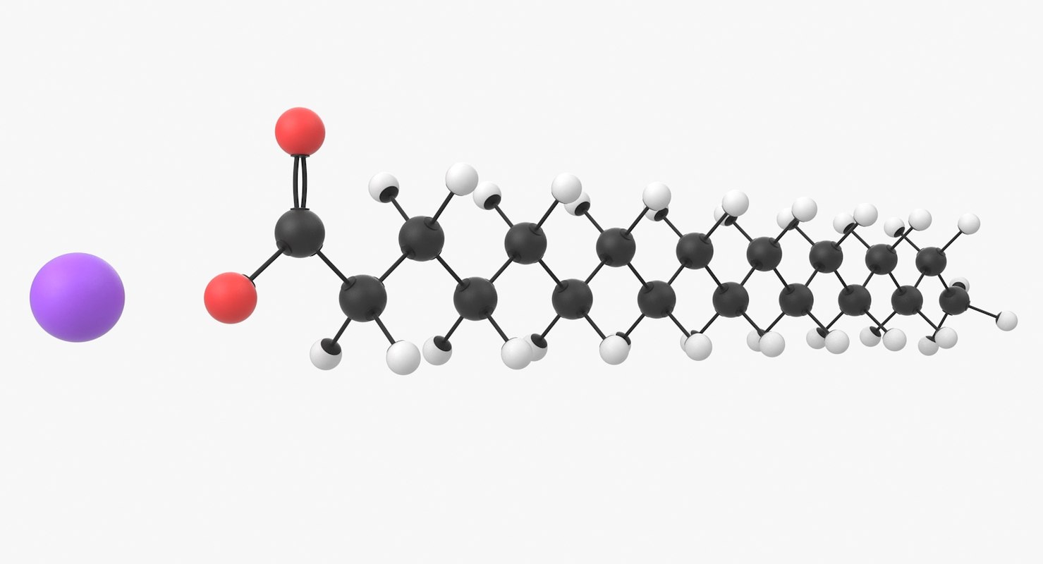 Sodium stearate molecule 3D model - TurboSquid 1425472