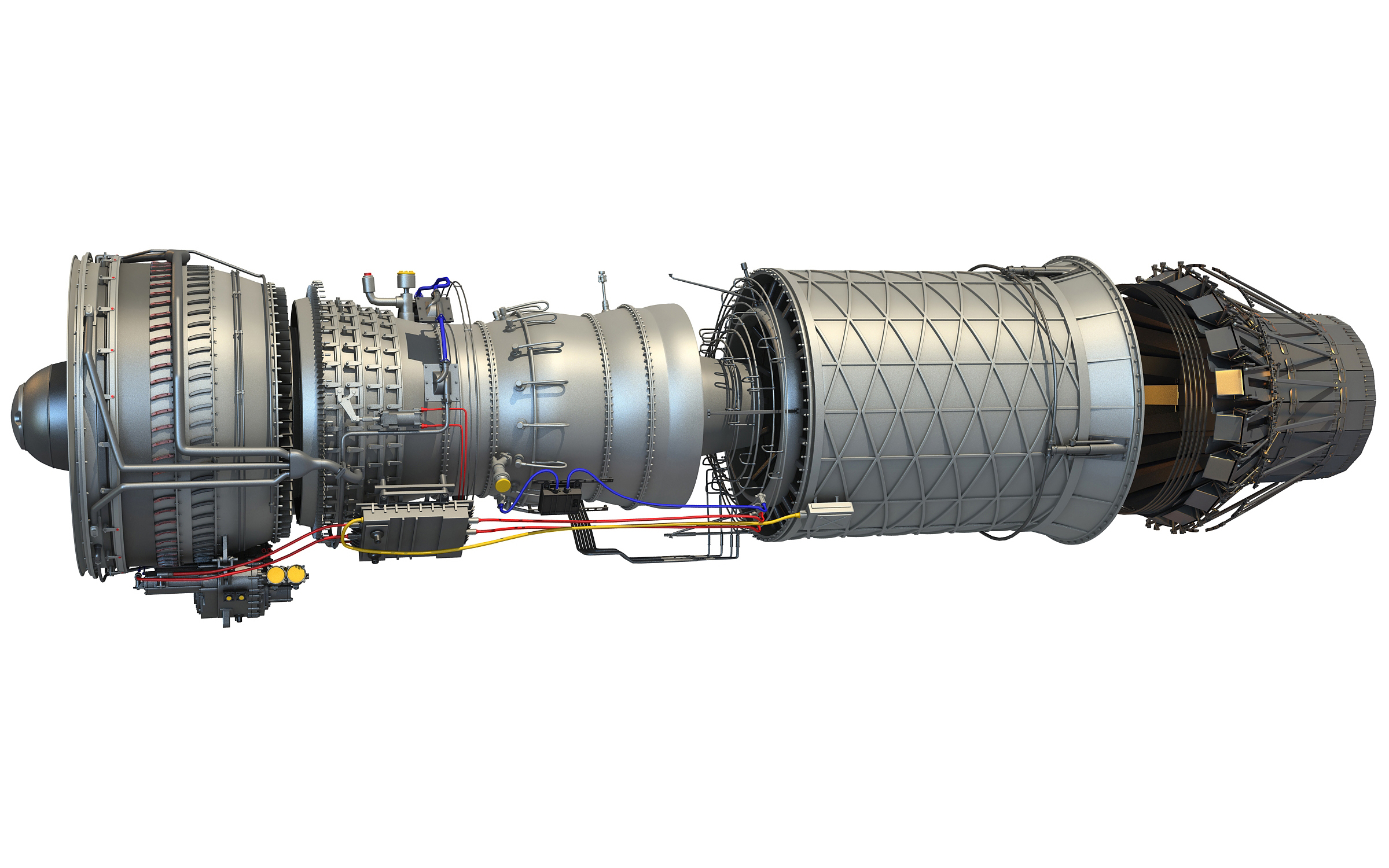 3d model pratt f100 afterburning turbofan engine