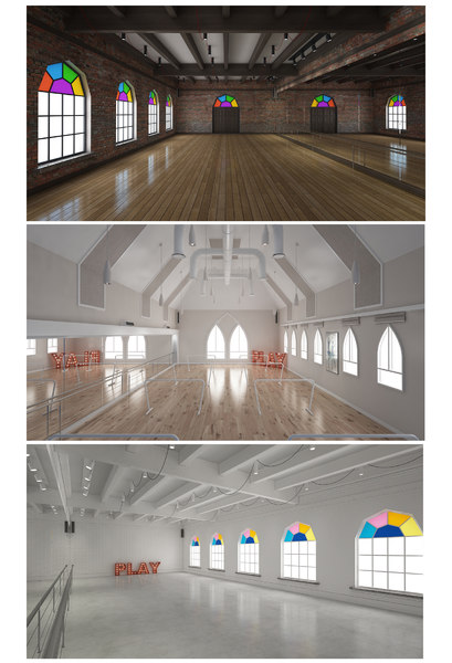 3d obj dance hall interior