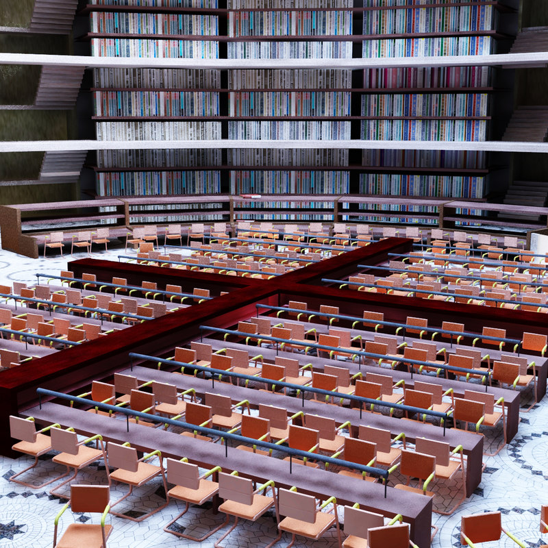 Library 3D model - TurboSquid 1425801