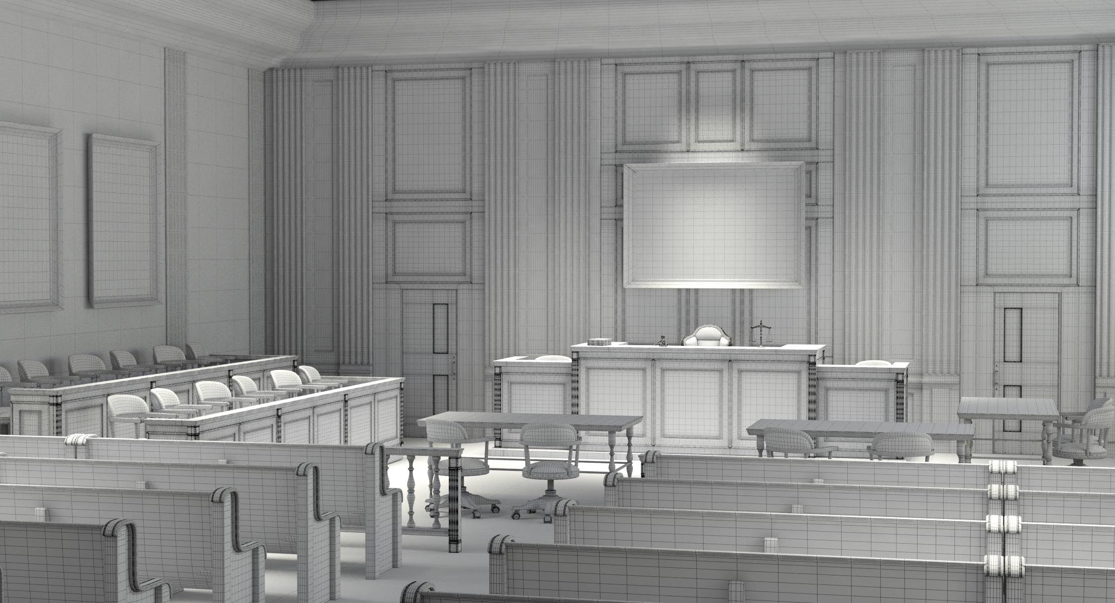 Courtroom scene 3D model - TurboSquid 1425924