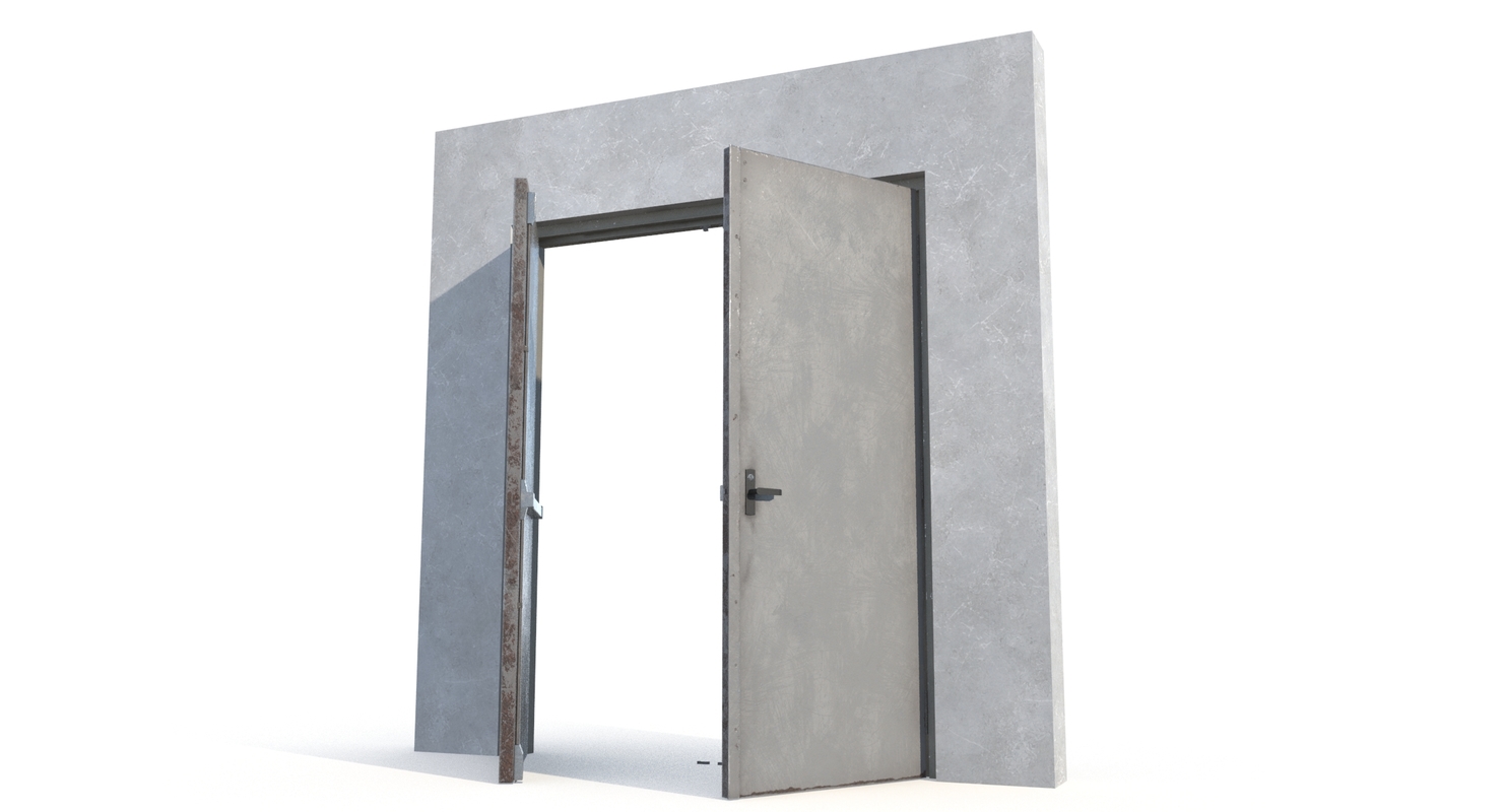 Exit emergency double door 3D model - TurboSquid 1423082