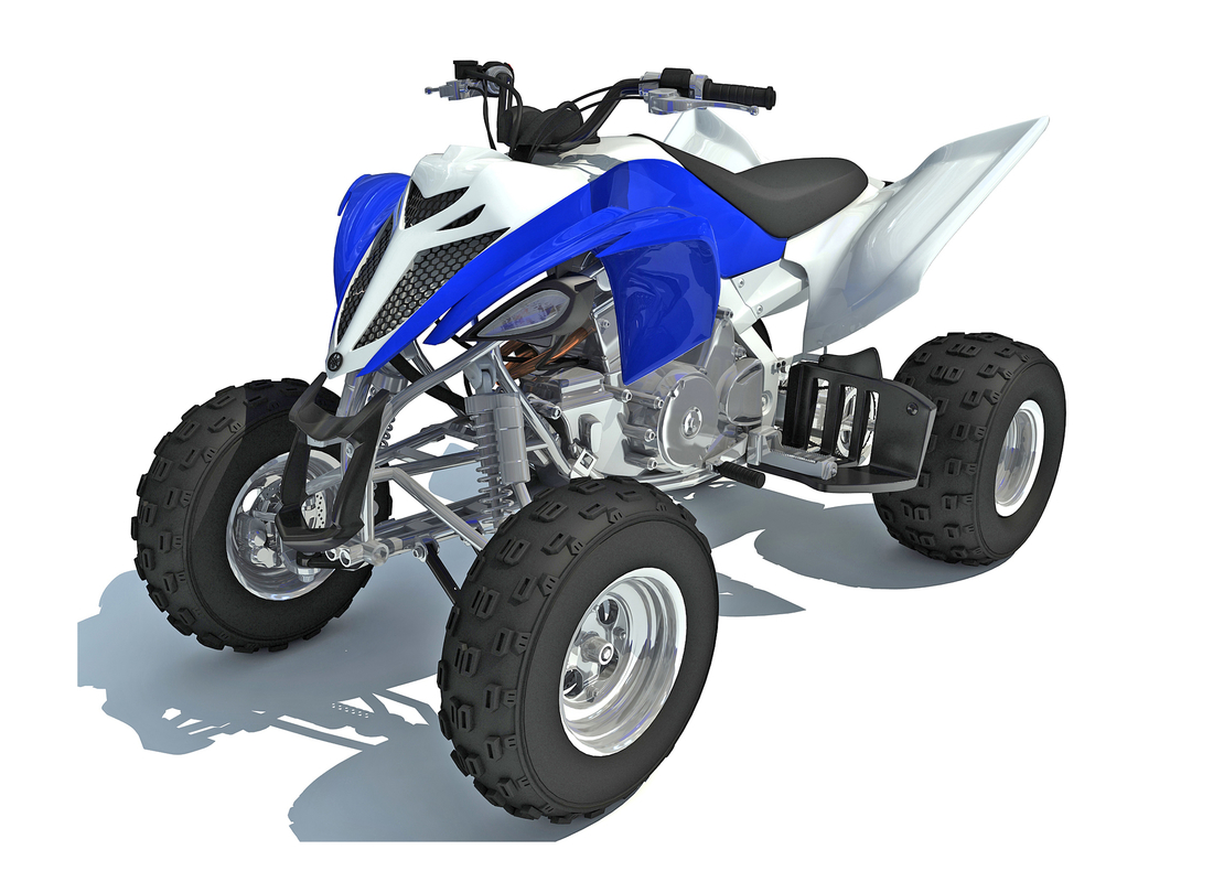 yamaha raptor atv sport bike 3d model