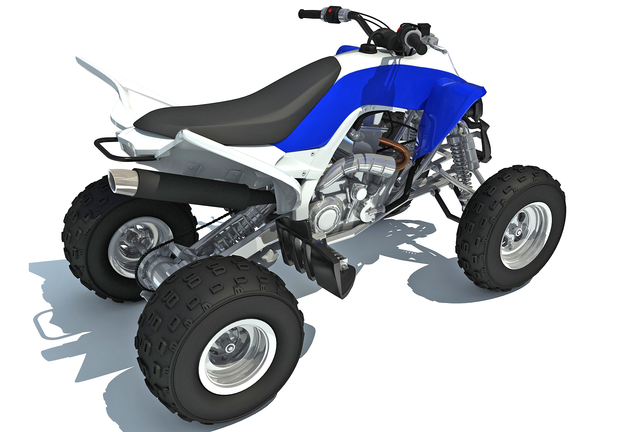 yamaha raptor atv sport bike 3d model