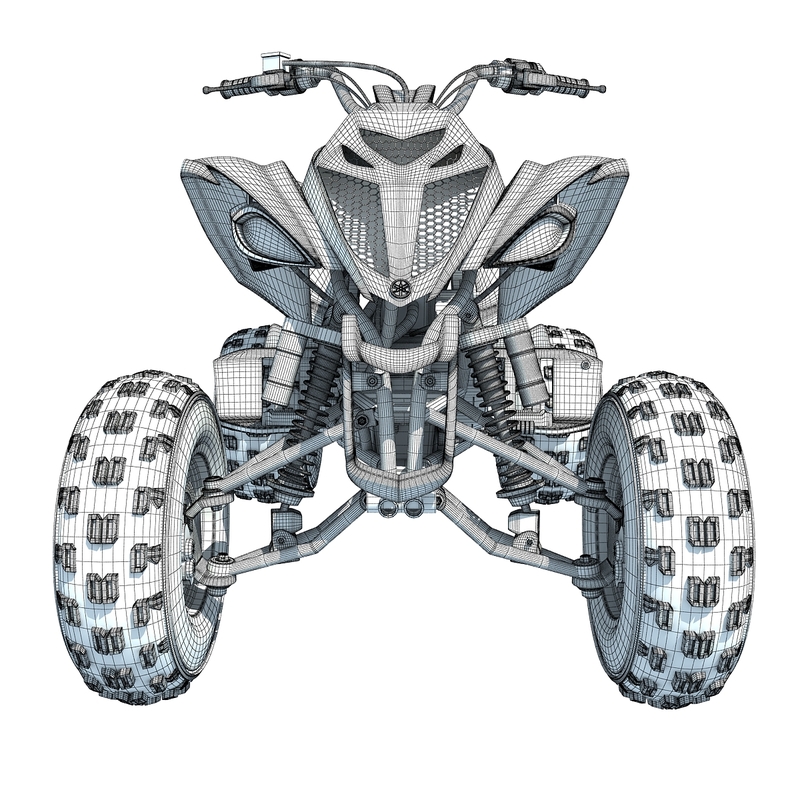 yamaha raptor atv sport bike 3d model