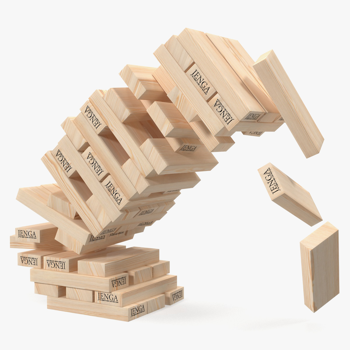 modelo 3d Jenga Falling Tower - TurboSquid 1426281