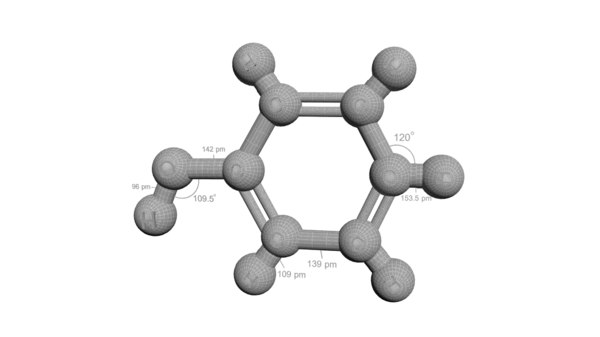 3D phenol molecule c6h5oh - TurboSquid 1426437