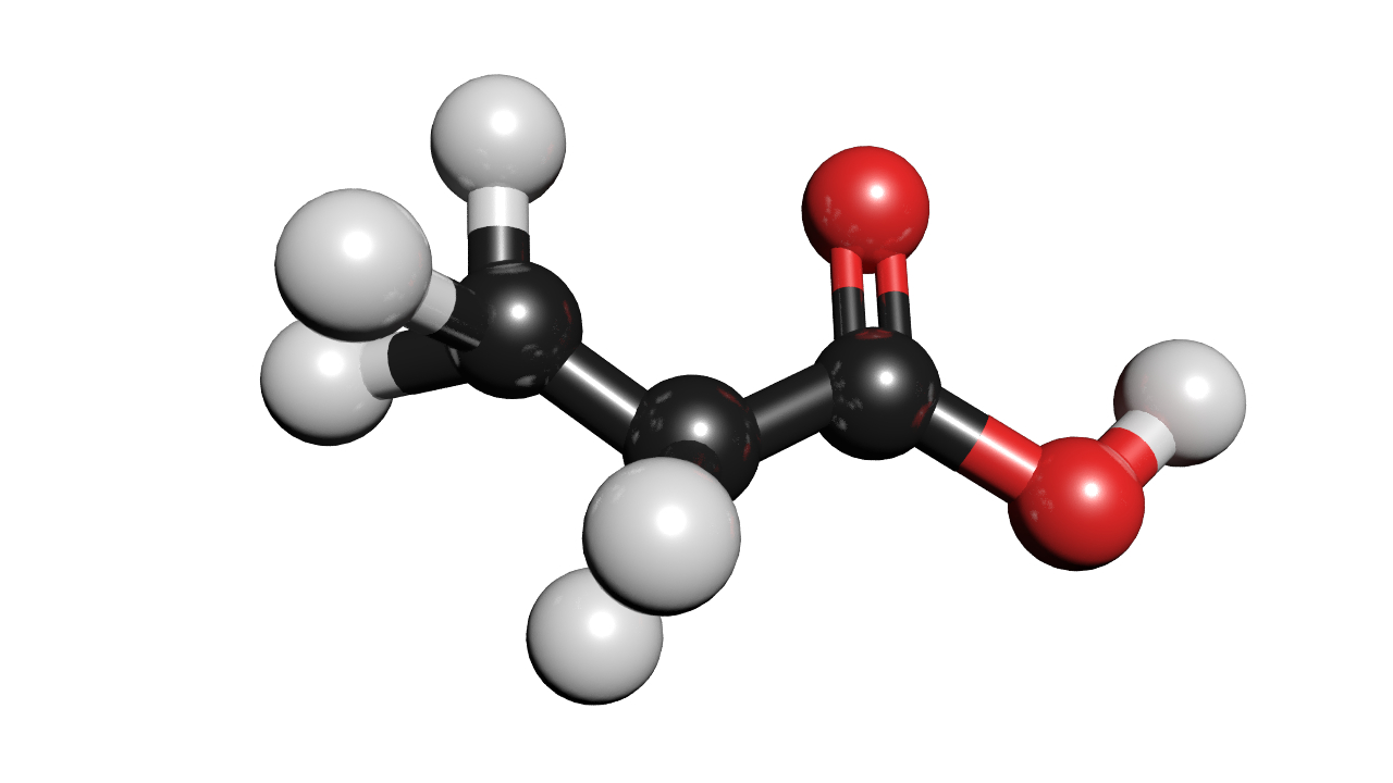 Propionic acid molecule ch3ch2cooh 3D model - TurboSquid 1426785
