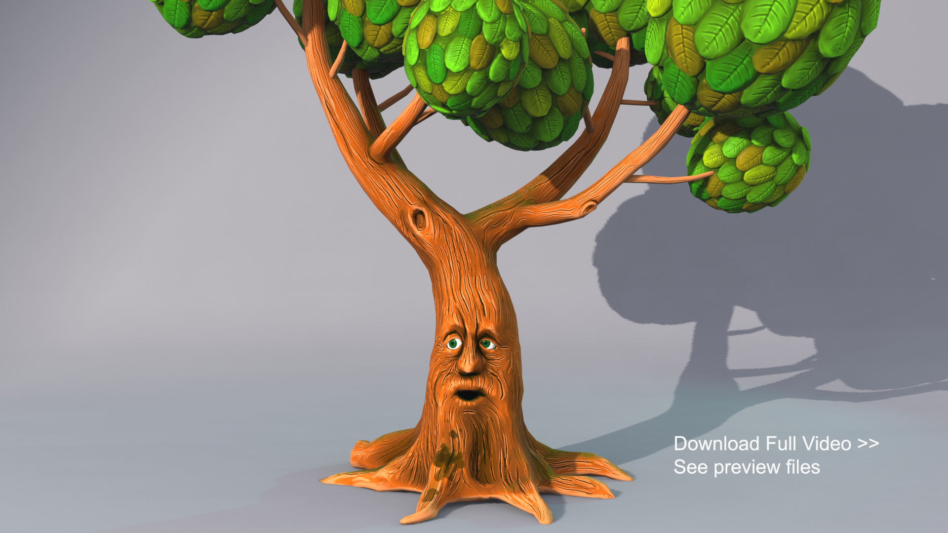 modelo 3d Rigged Cartoon Talking Tree - TurboSquid 1426007