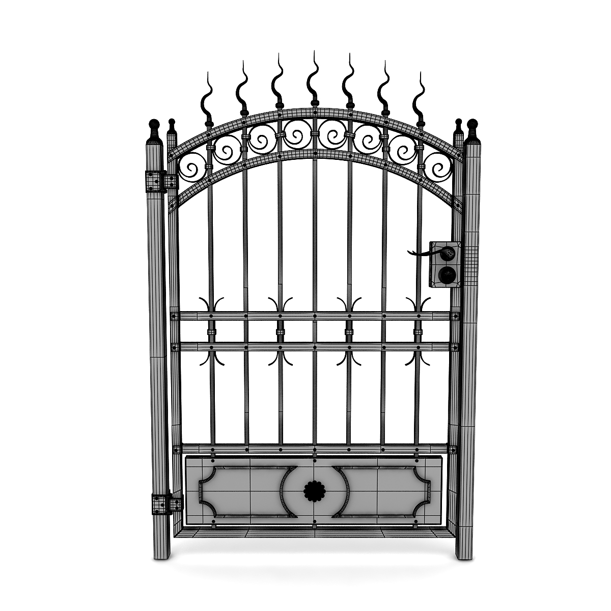 Wrought iron gates 3D model - TurboSquid 1427009